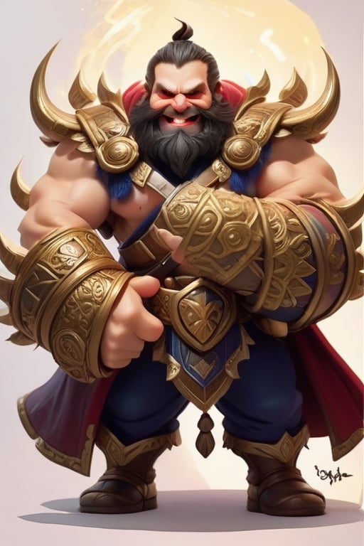Dwarf fighting with trolls, D | image created by 阿斯瑪 | Tensor.Art