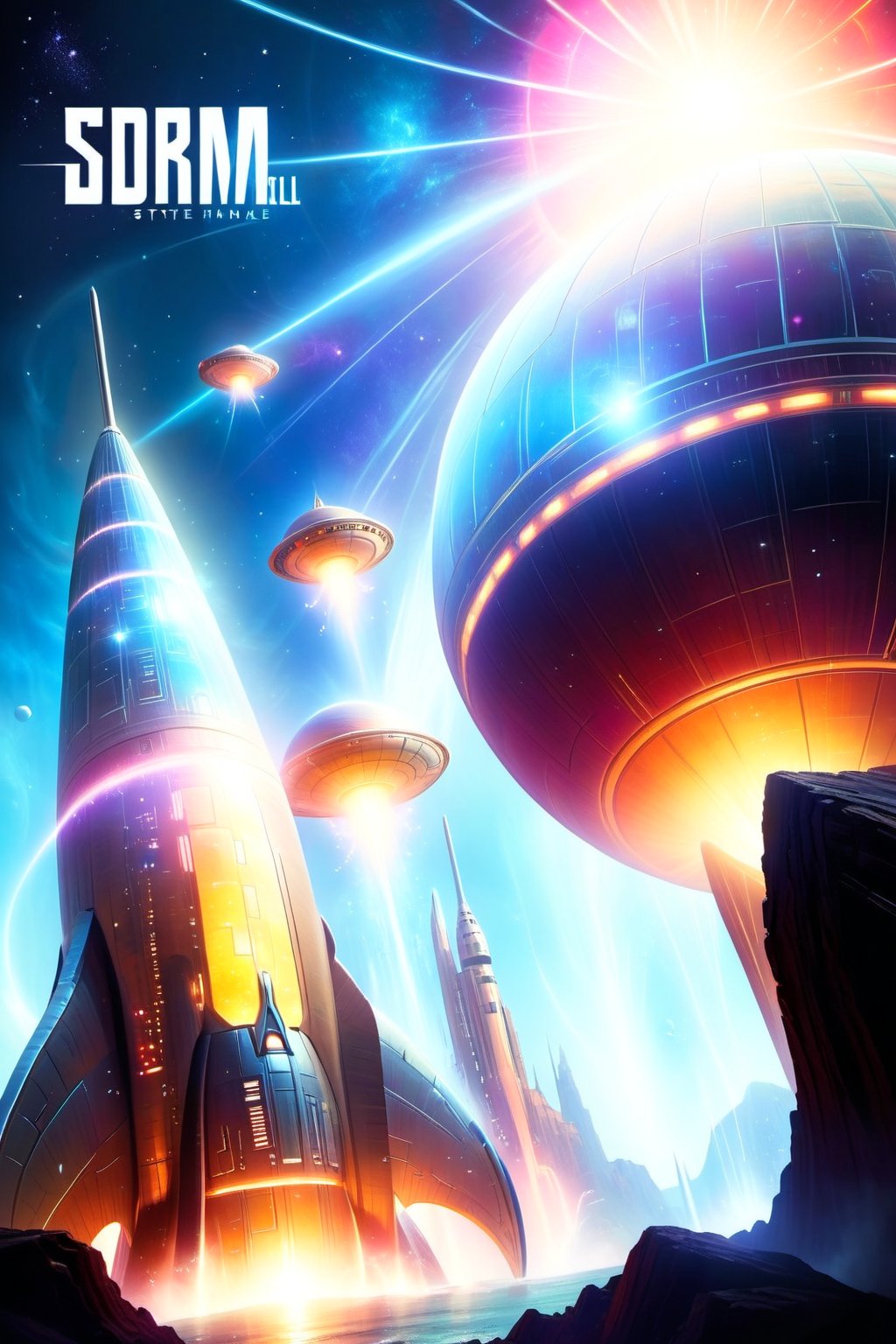 A galactic war scene in outer | image created by ManuNessLoox | Tensor.Art