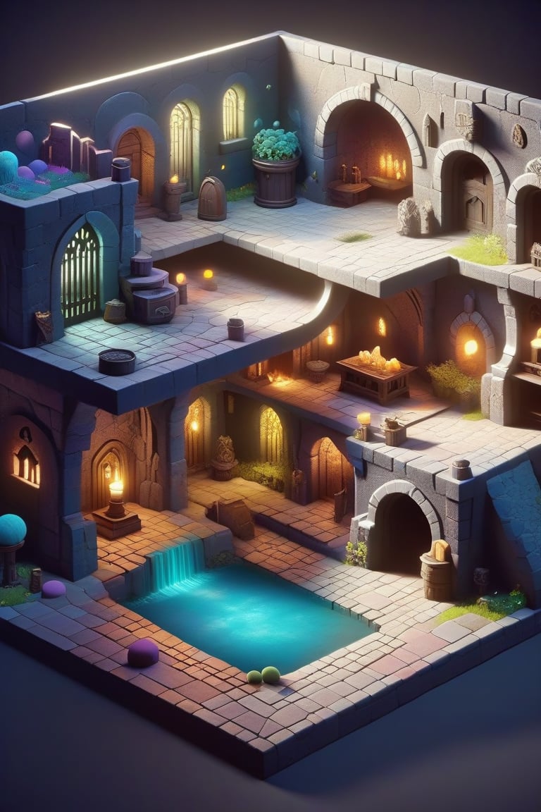 Dungeon game sheet, 3d, isomet | image created by capim23 | Tensor.Art