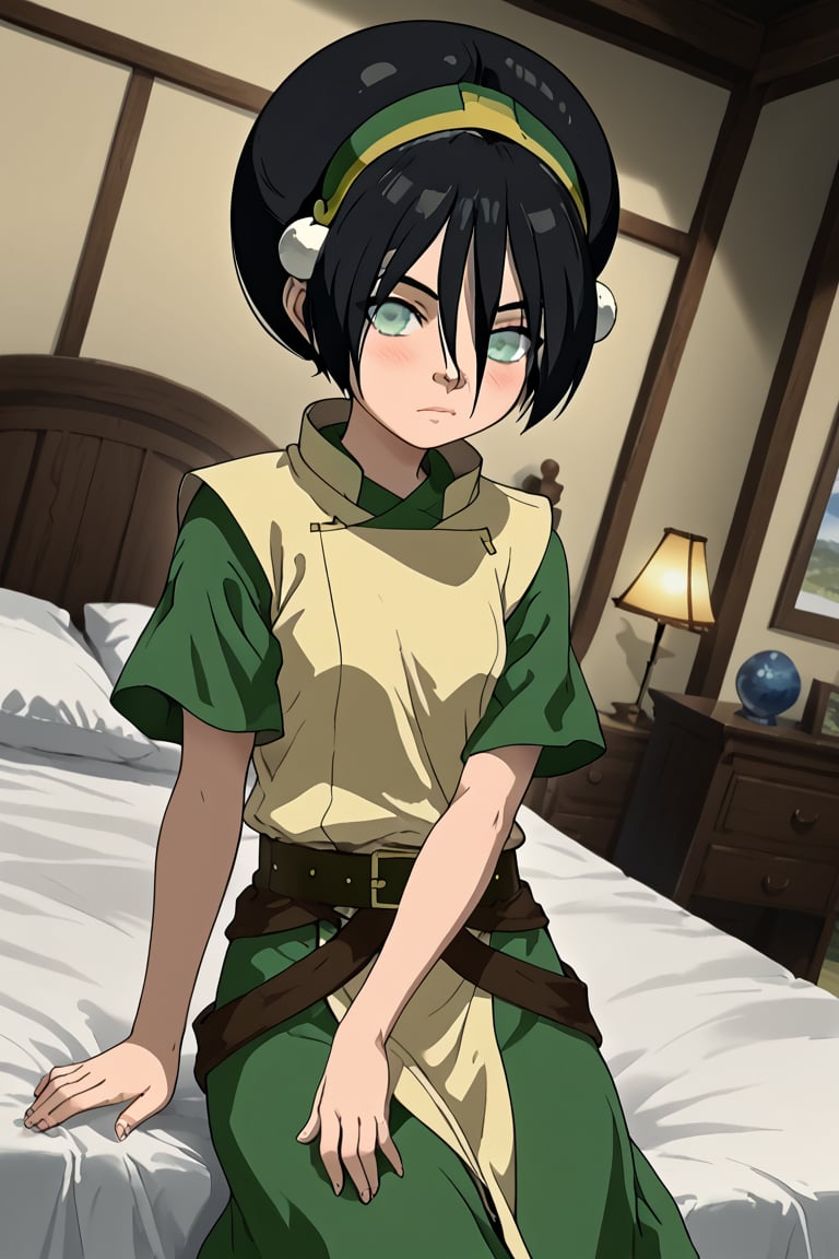 , toph beifong, black hair, ha | image created by Roxy Art ai | Tensor.Art