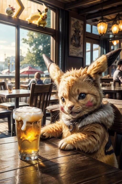 Alcoholic Pikachu | image created by ZloyOrk | Tensor.Art