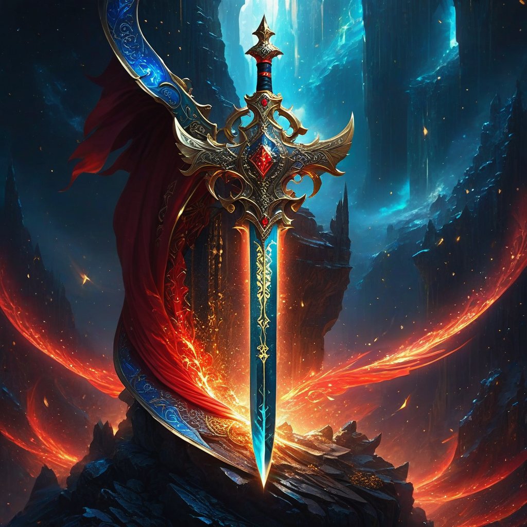 A legendary magic knight sword | image created by XserCHiN | Tensor.Art