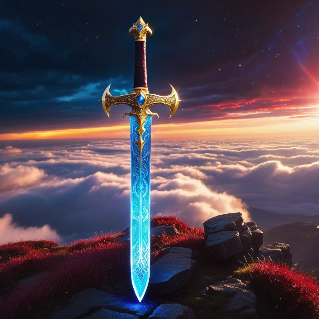 A legendary magic knight sword | image created by XserCHiN | Tensor.Art