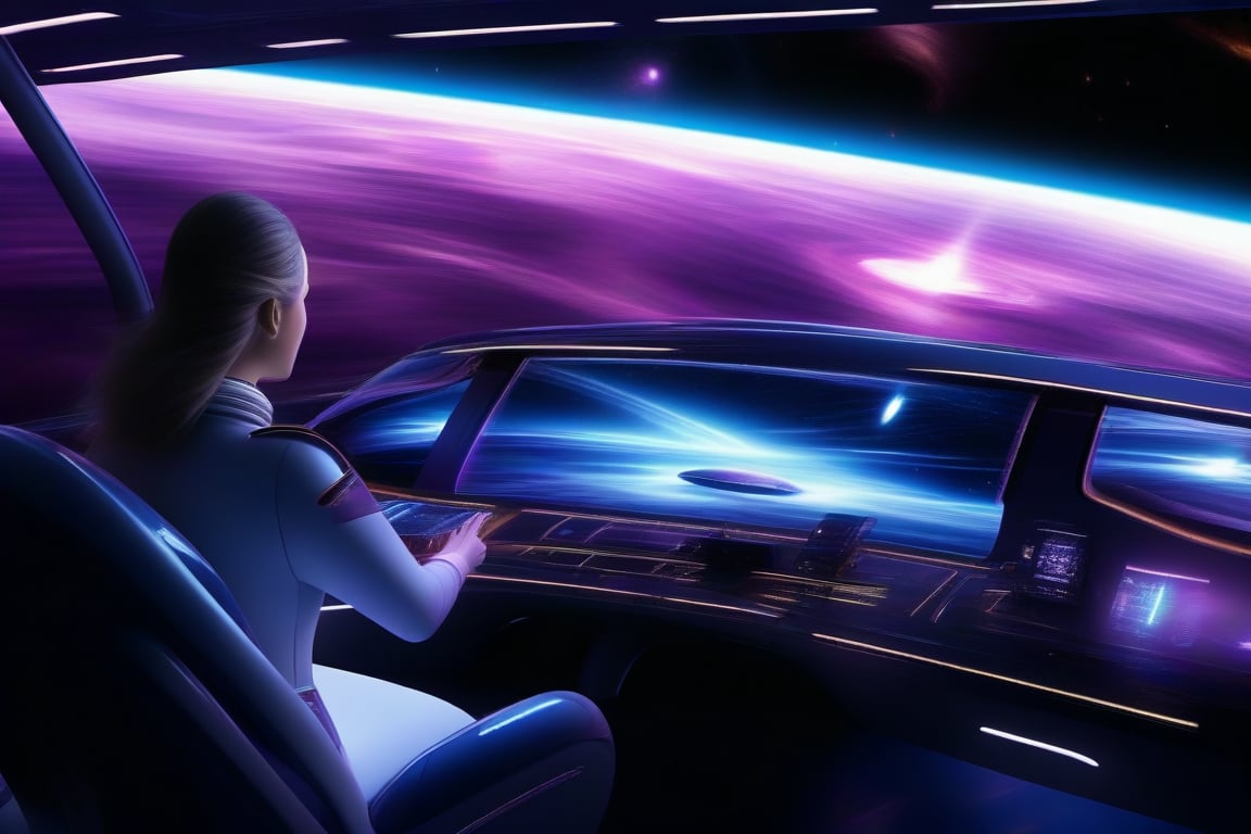 A spaceship, Star Rail, hurtle | image created by Pink Fox | Tensor.Art