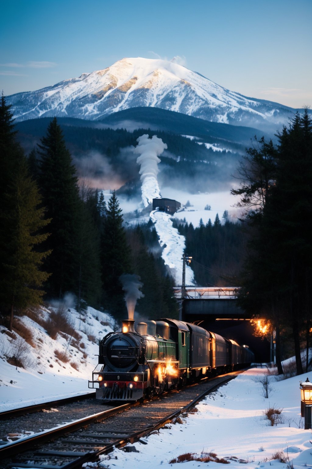 old green steam locomotive, tr | image created by finifish01 | Tensor.Art