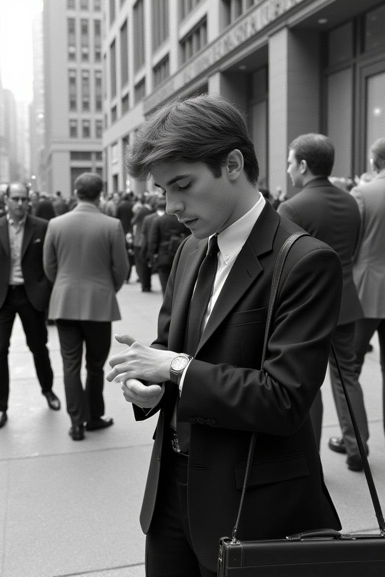80s, NYC, A stockbroker waitin | image created by user ...