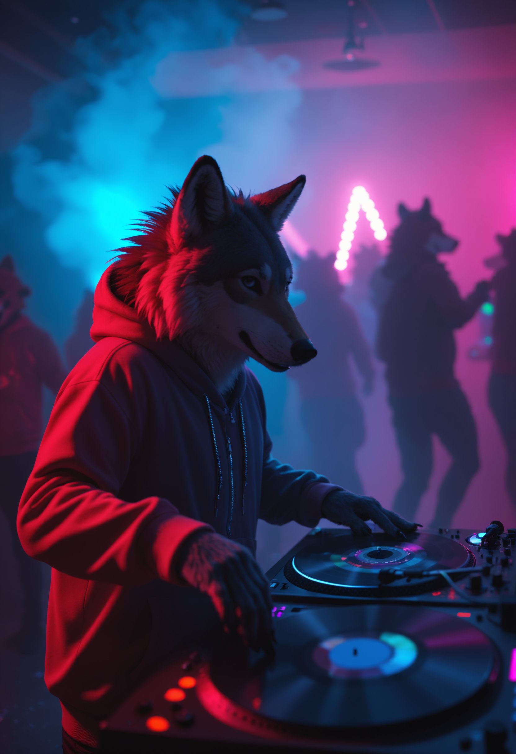 Wolf DJ | image created by Midekai | Tensor.Art