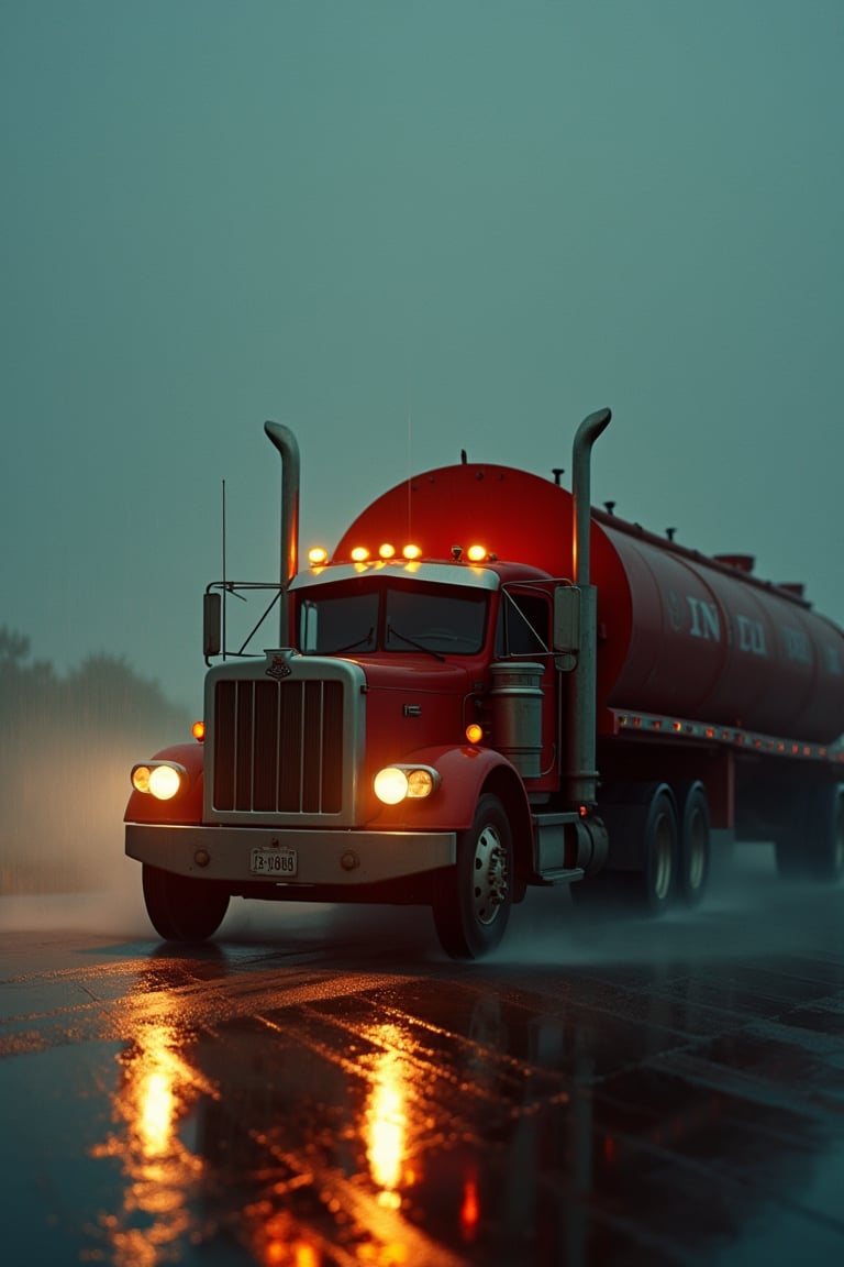 18 wheeler old 1960s oil tanke | image created by andux | Tensor.Art