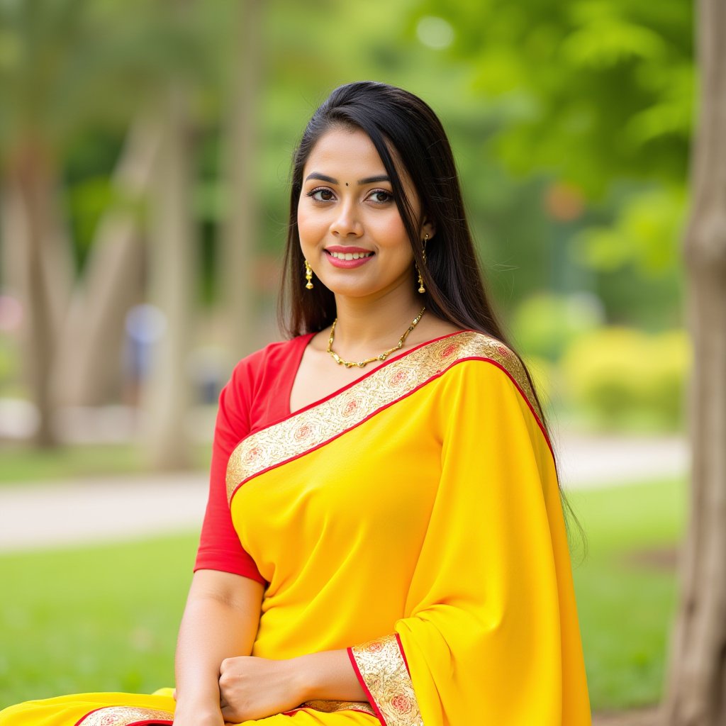 saree girl | image created by Dazzzy diva | Tensor.Art