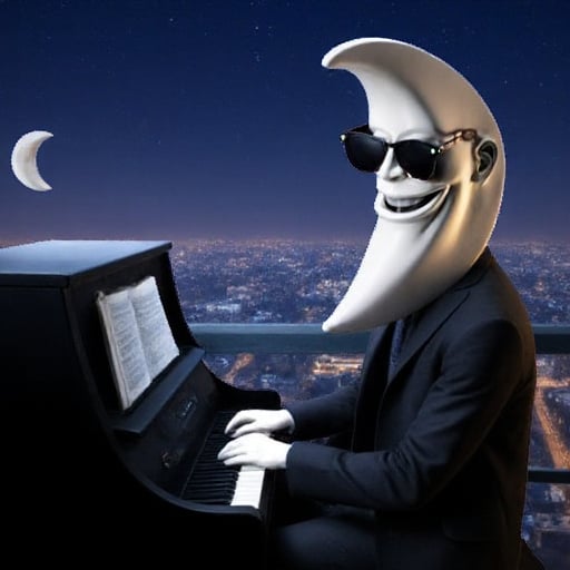 Moonman wearing sunglasses pla | image created by | Tensor.Art