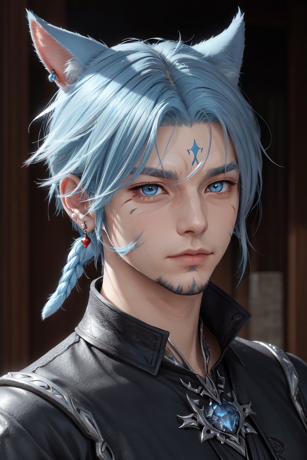 FFXIV Male Miqo'te, 1boy, bear | image created by | Tensor.Art