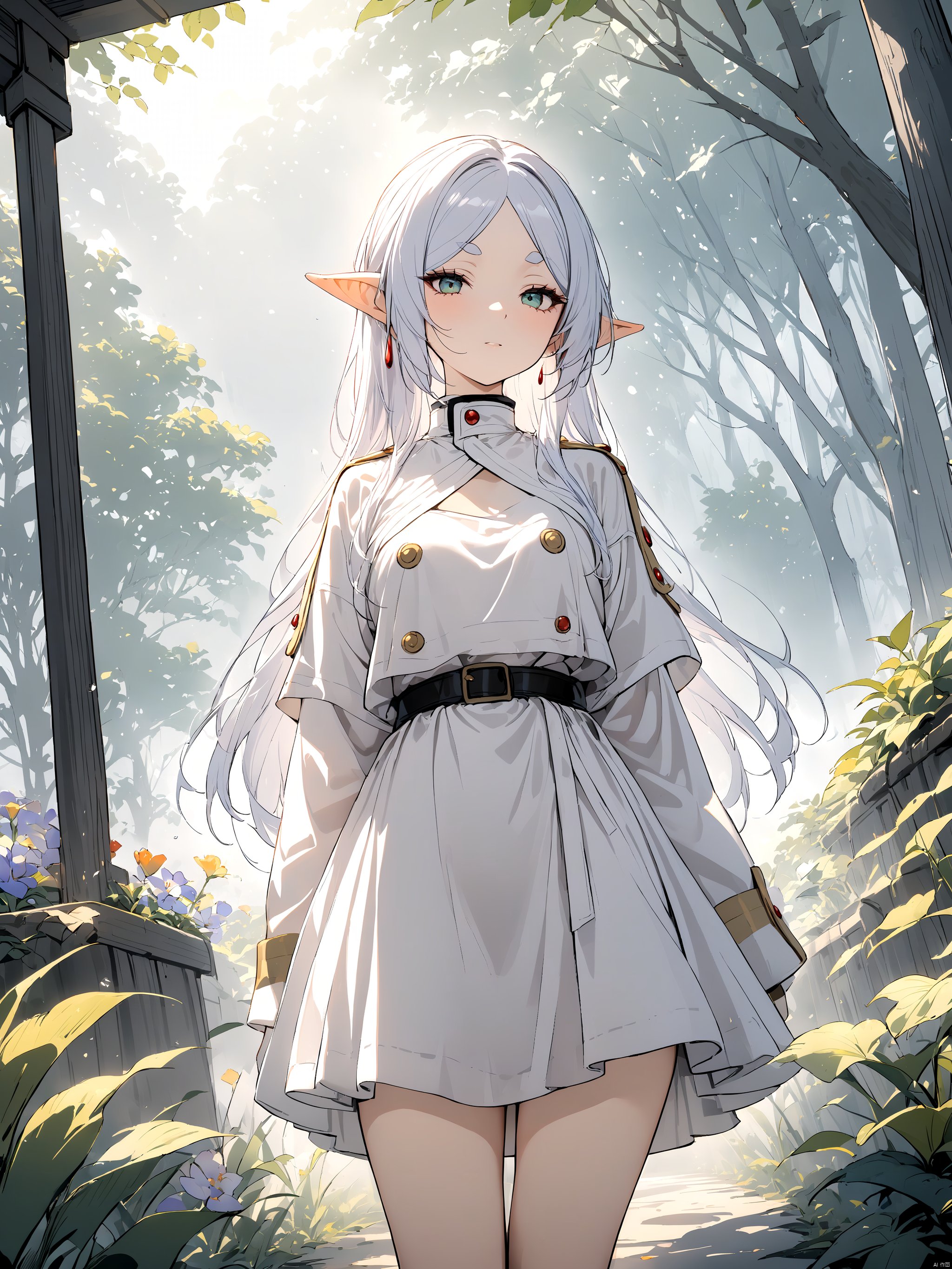 1girl,Frieren,elf,bloom,ray,at | image created by | Tensor.Art