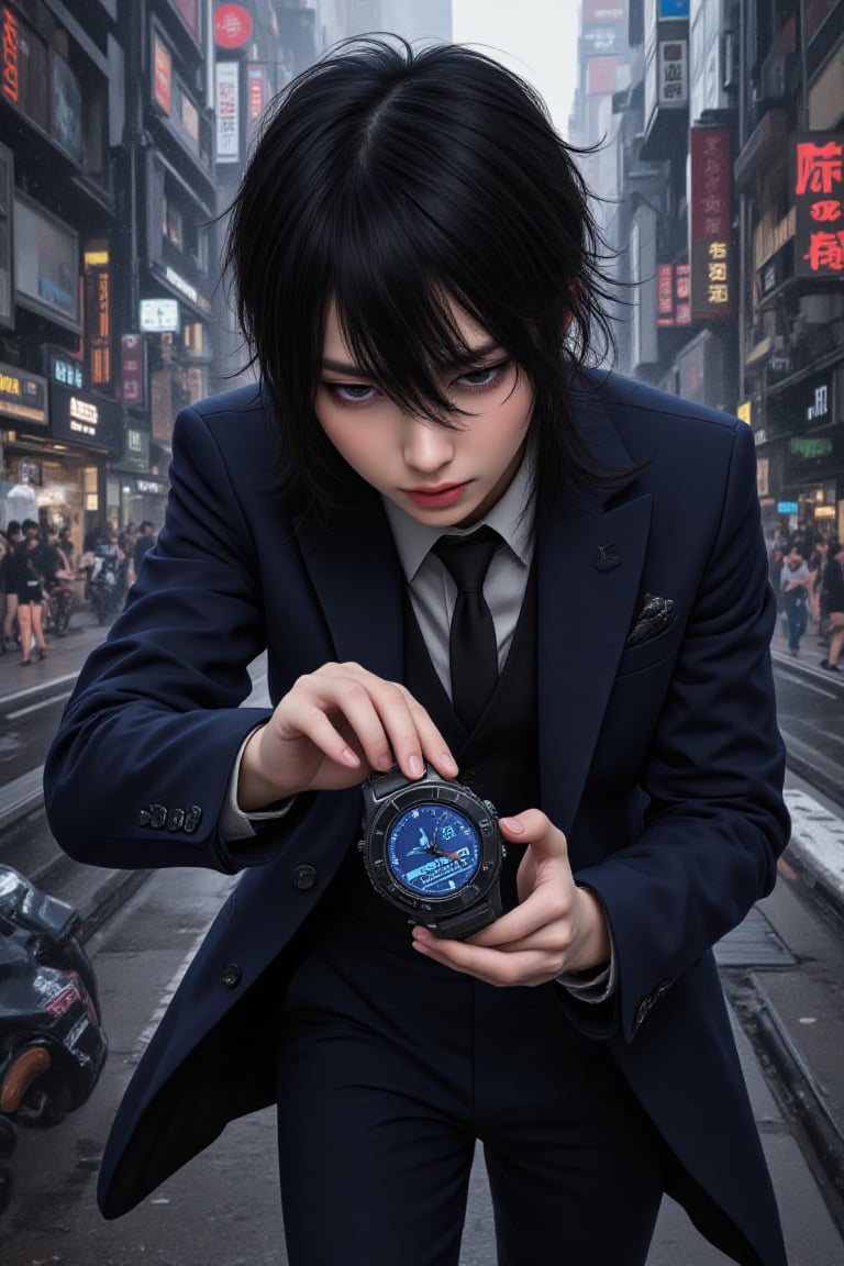 "Conan Edogawa using his smart | image created by Arte del sur | Tensor.Art