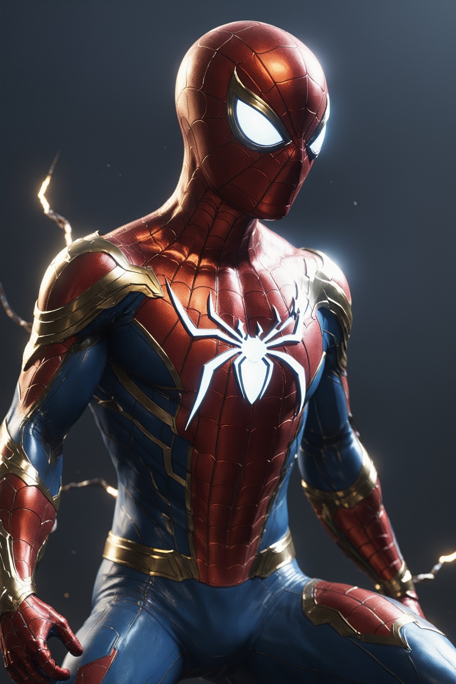 Spider-Man, wearing lightning | image created by Lenny Snart | Tensor.Art