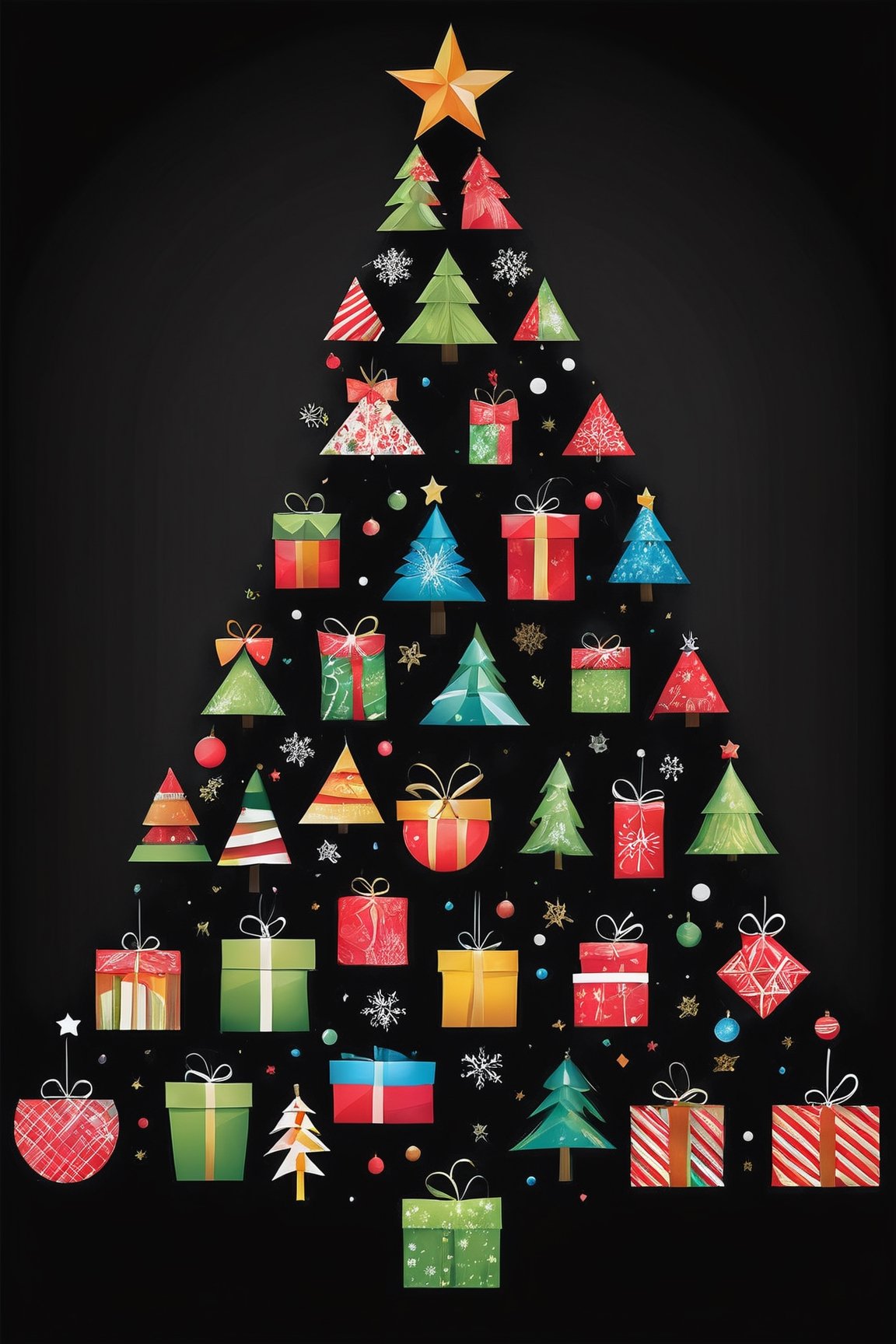 Geometric christmas | image created by SnapMind | Tensor.Art