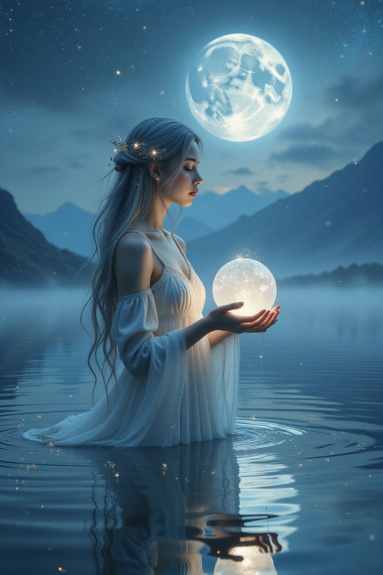 A serene and ethereal woman em | image created by Emjay | Tensor.Art