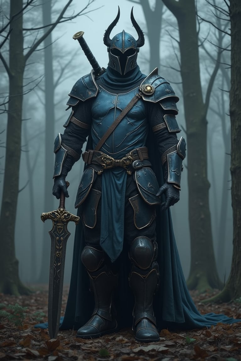Blue knight | image created by Sparthano | Tensor.Art