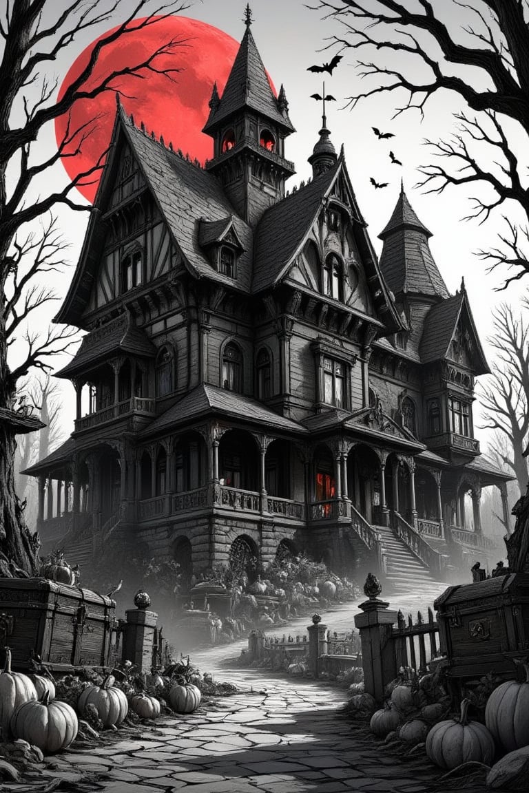 Haunted house with blood - Free AI Image | Tensor.Art | Tensor.Art