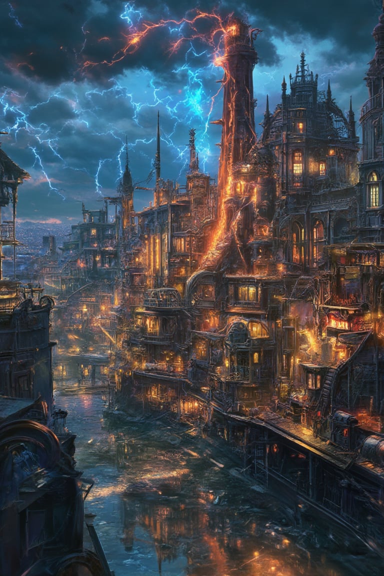 Fantasy steampunk city | image created by miramura101 | Tensor.Art