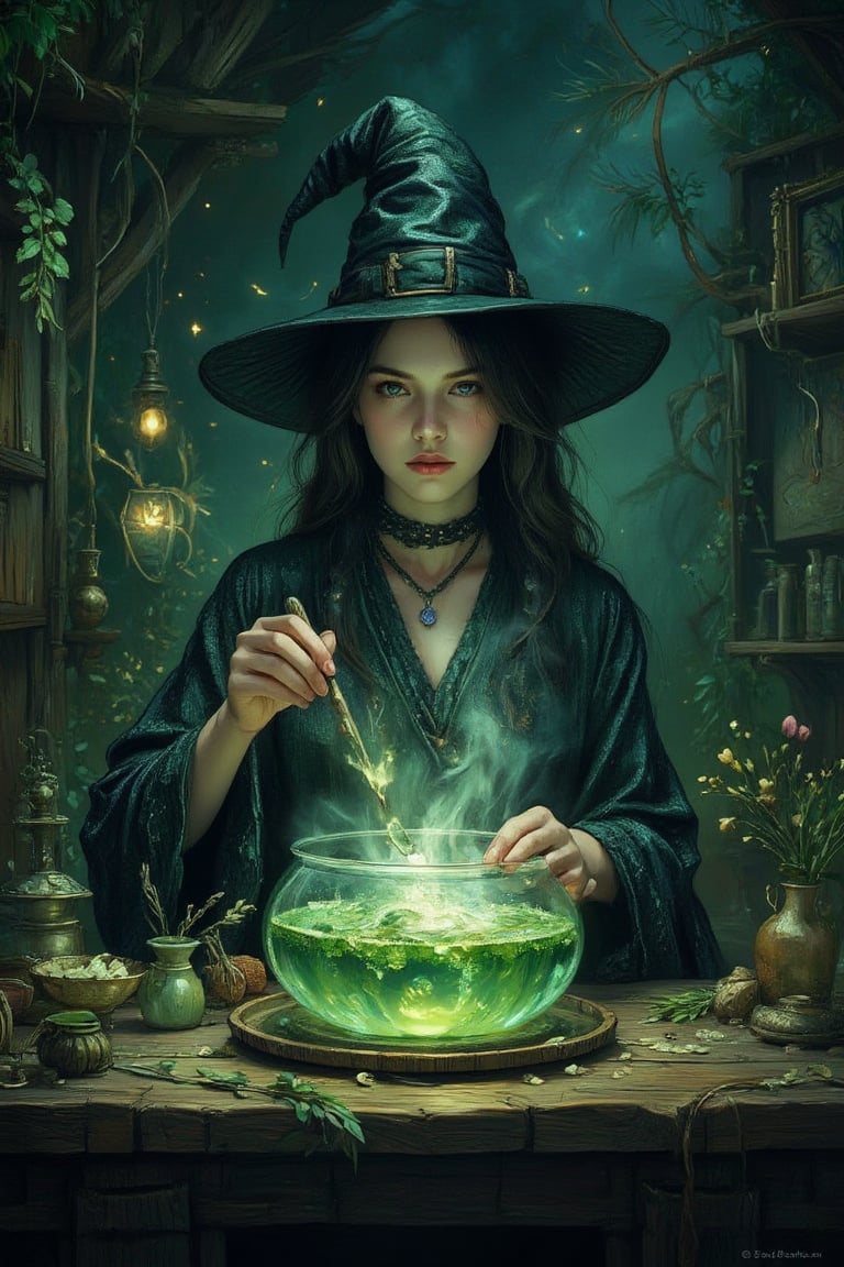 Brewing a Love Potion | image created by miramura101 | Tensor.Art