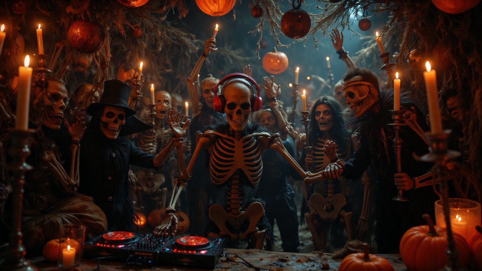 Remix Halloween Skeleton Party | image created by Thx1138 | Tensor.Art