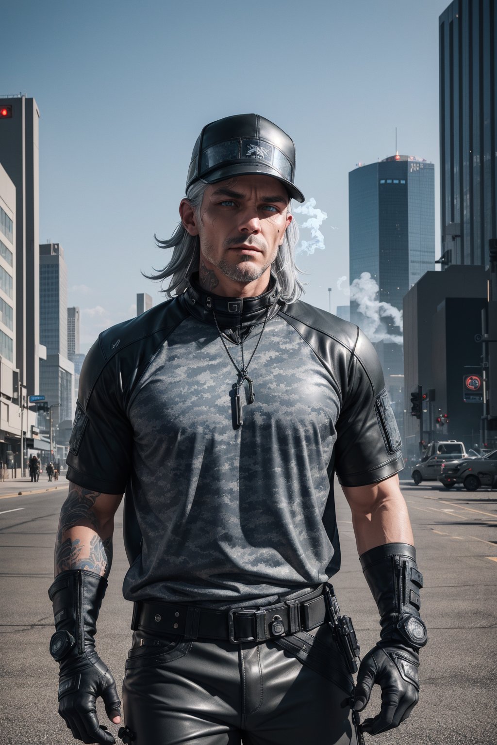 cowboy shot of 1 man , cyber c | image created by Slivovicci | Tensor.Art