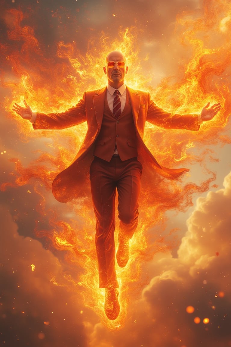 Strong handsome man,bald, burn | image created by Svetlana Lisova ...