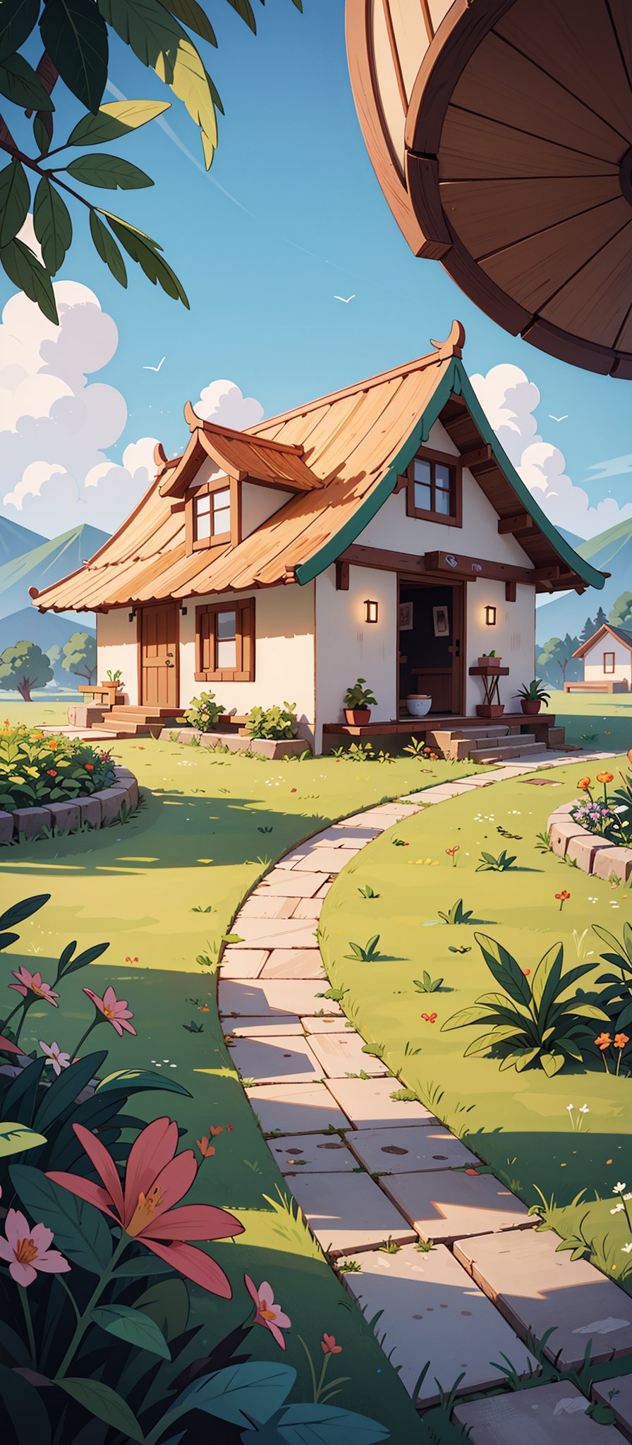 the view of a field with some | image created by Cowart | Tensor.Art