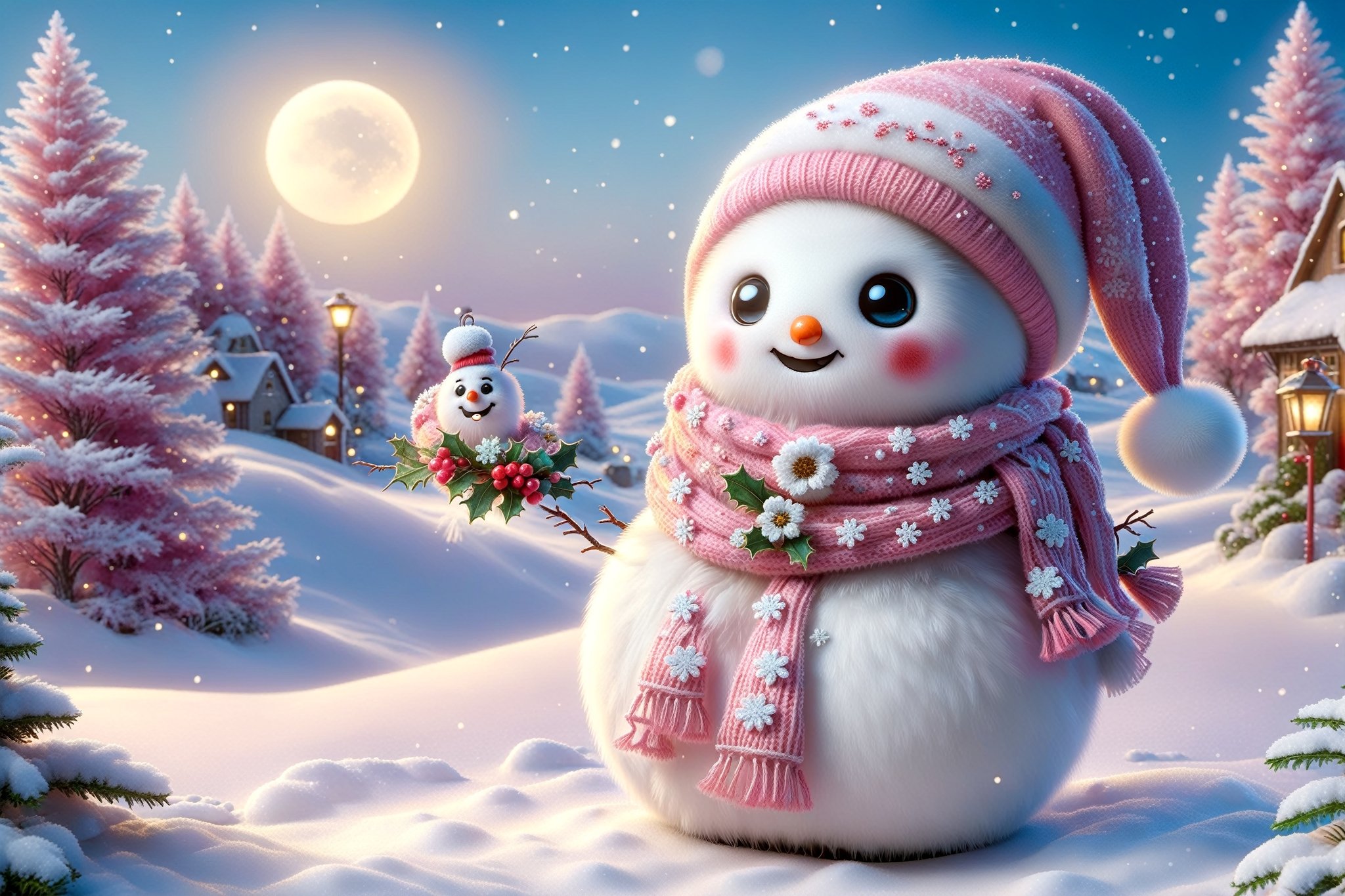 a painting of a snowman wearin | image created by Fateline | Tensor.Art