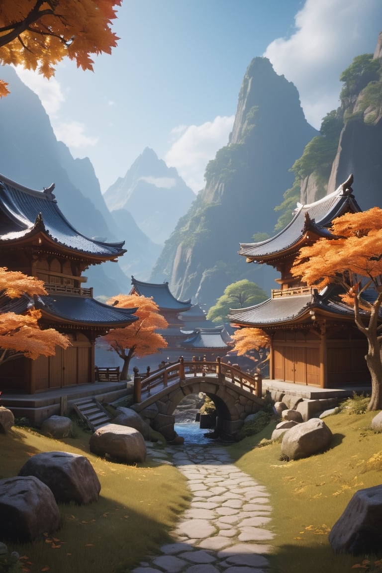 diorama, genshin impact, lands | image created by Fateline | Tensor.Art
