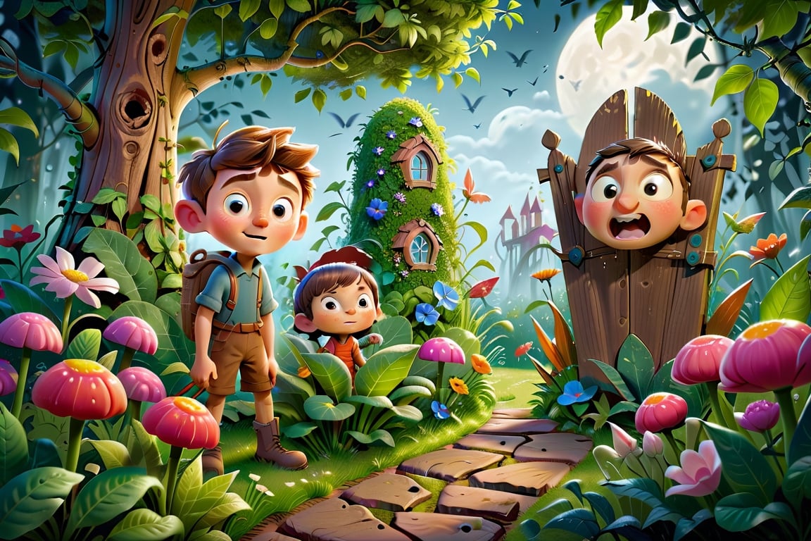garden for kids face, one big | image created by amit@588 | Tensor.Art