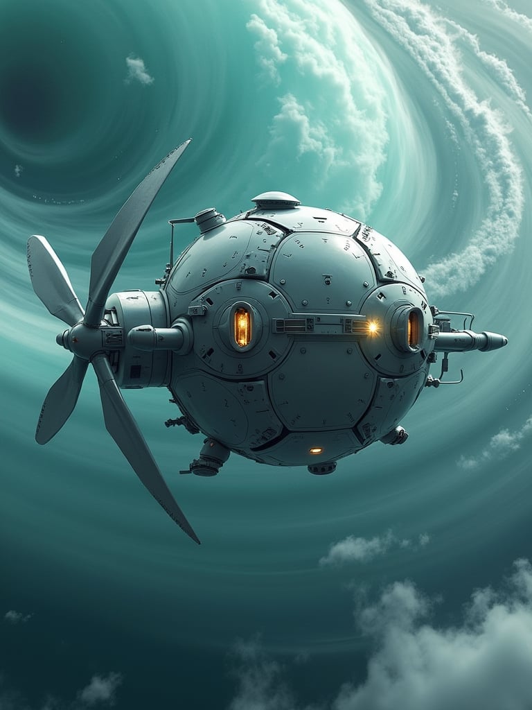A floating, non-humanoid drone | image created by leandrostasi | Tensor.Art