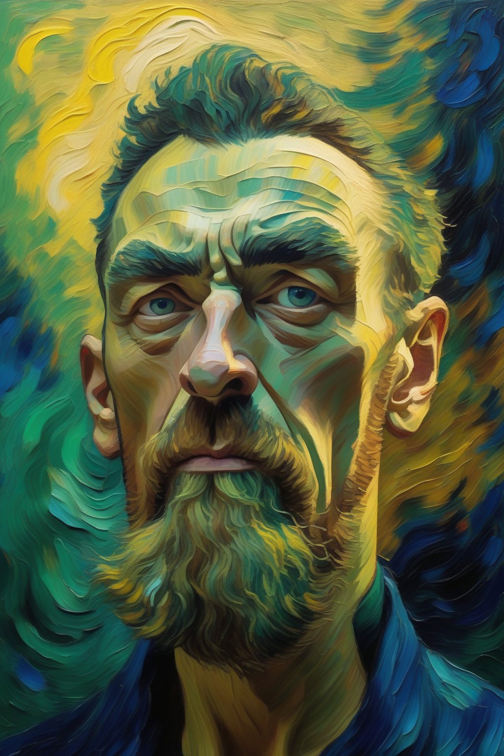 Portrait of angry man in the s | image created by Kenpage | Tensor.Art