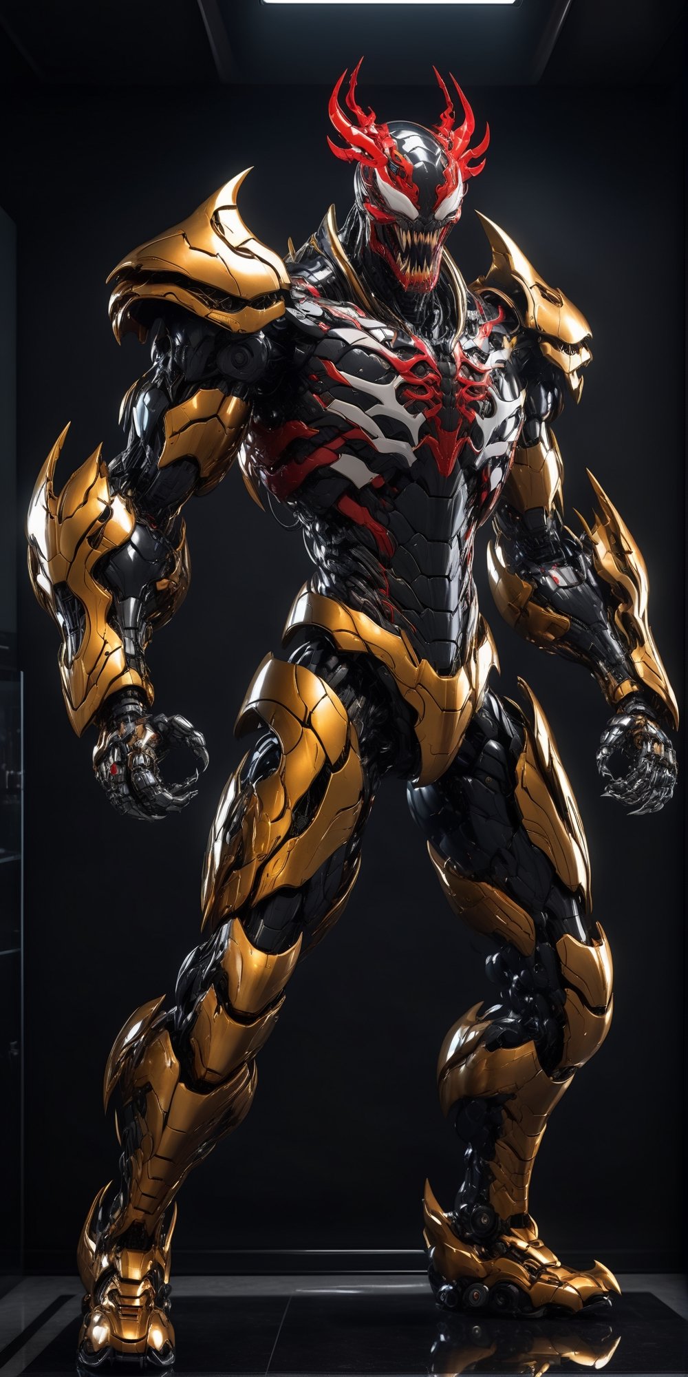 Angry venom mecha robo soldier | image created by Bones | Tensor.Art