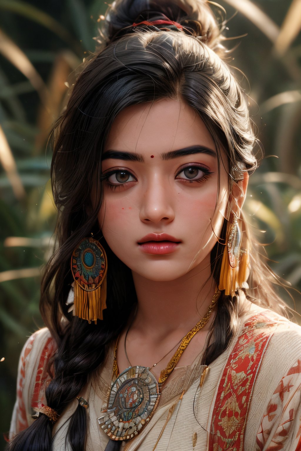 beautiful face Native American | image created by Bones | Tensor.Art