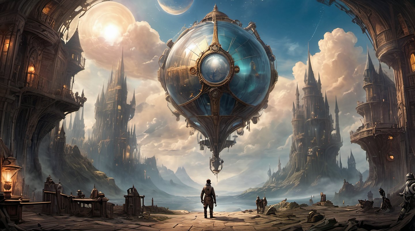 A lone explorer at a convergen | image created by Ollmer | Tensor.Art