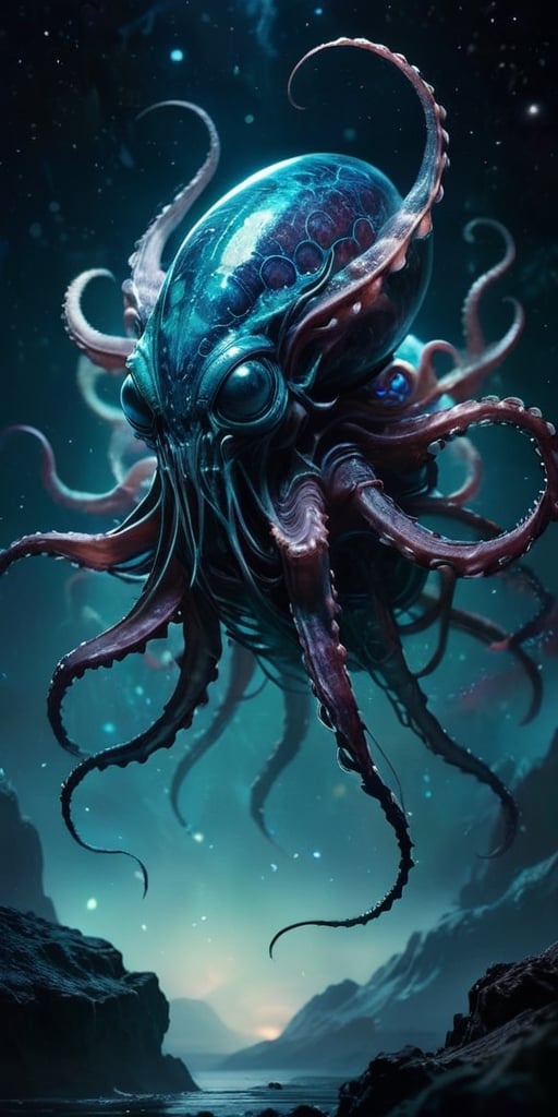 A terrifying, alien-monster hy | image created by Caption Master ...