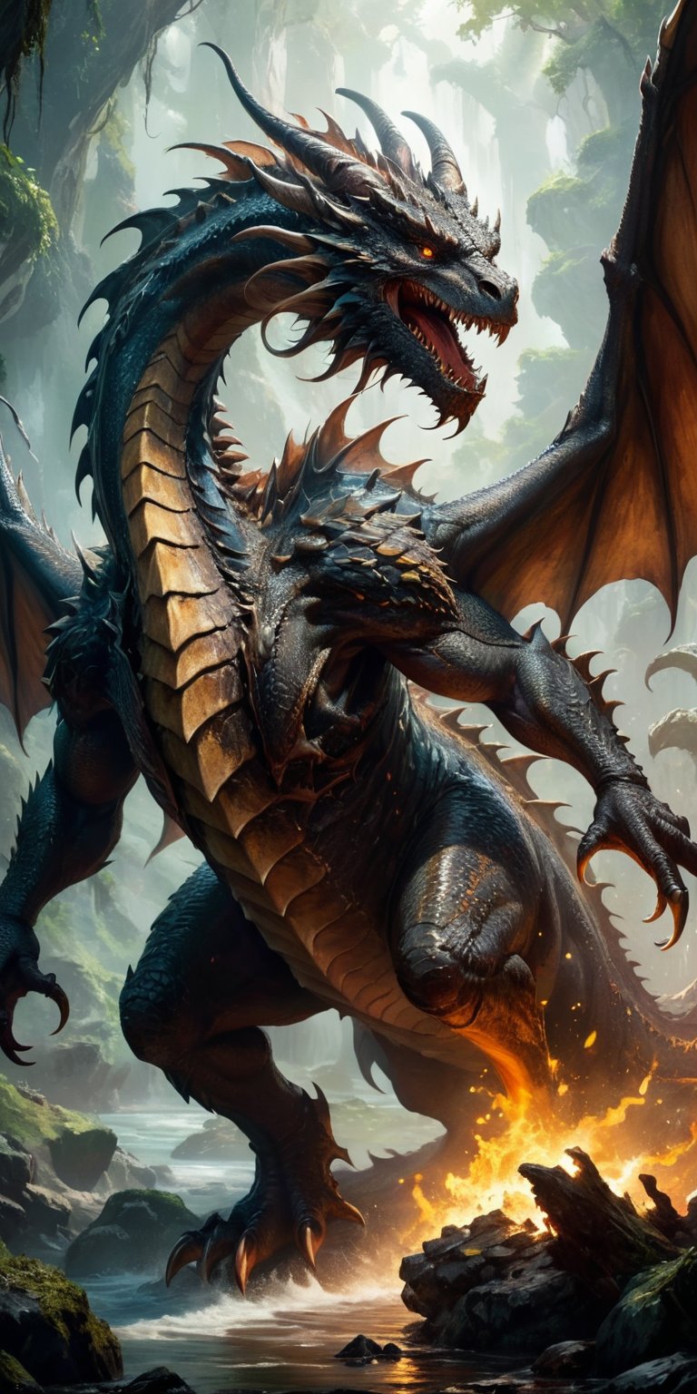 A monstrous dragon with an ins | image created by Caption Master ...