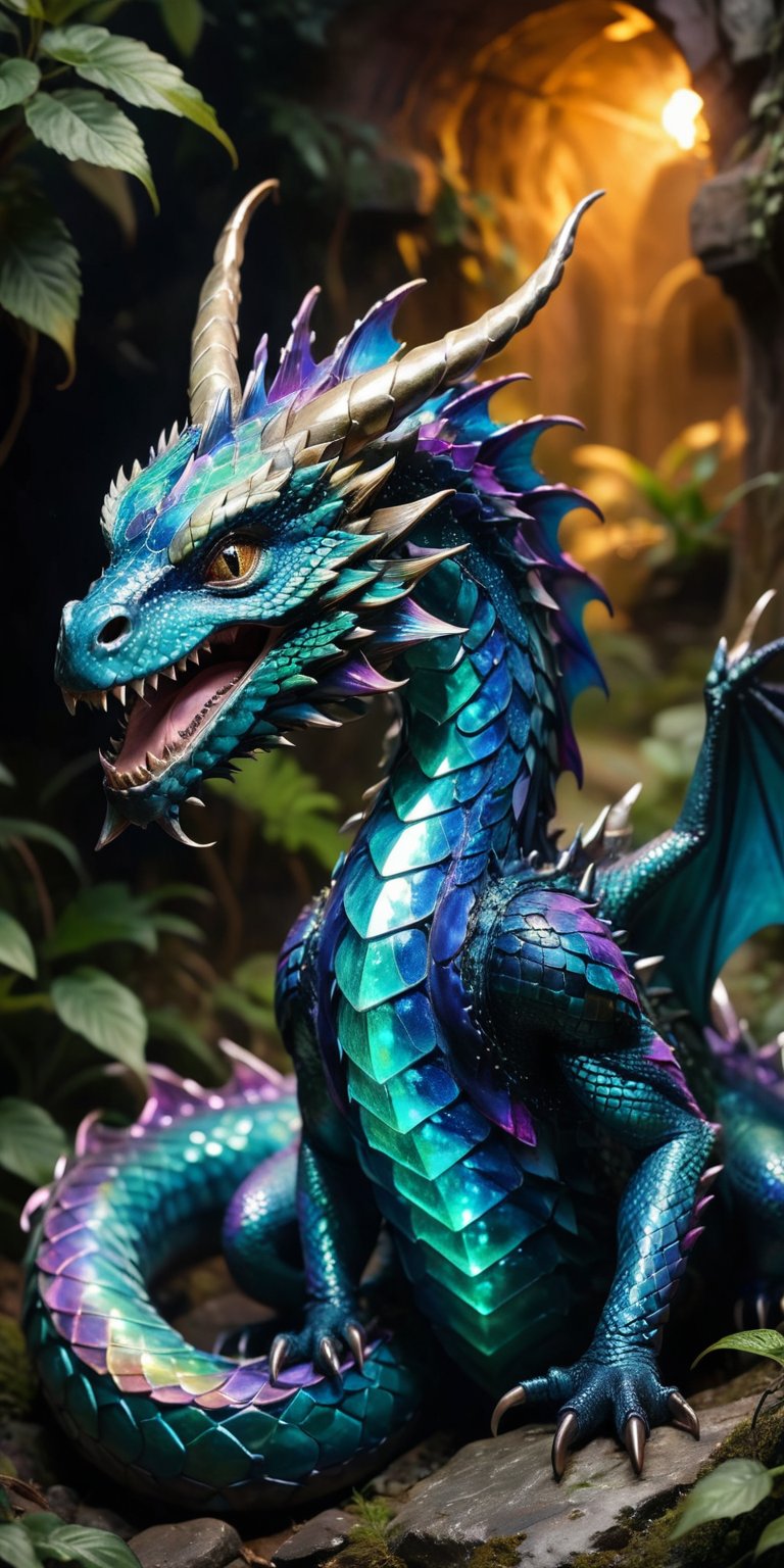 A serpentine dragon with iride | image created by Caption Master ...