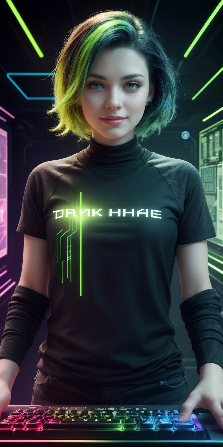 hacker with a shaved head and | image created by Caption Master ...