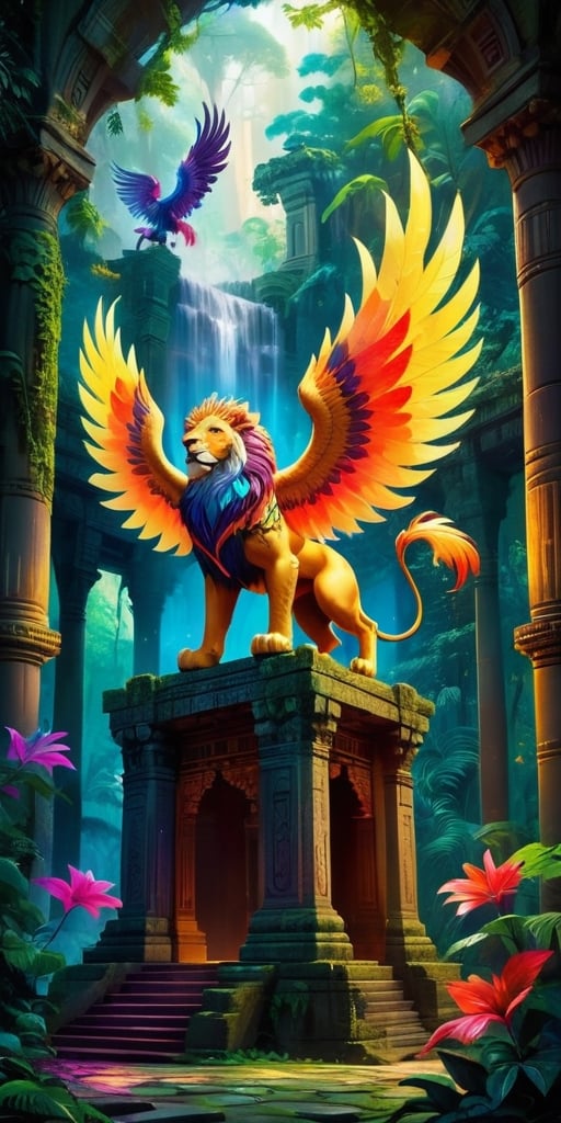A griffin with feathers like s | image created by Caption Master ...