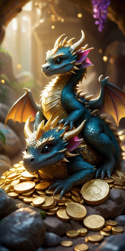 A baby dragon curled up asleep | image created by Caption Master ...