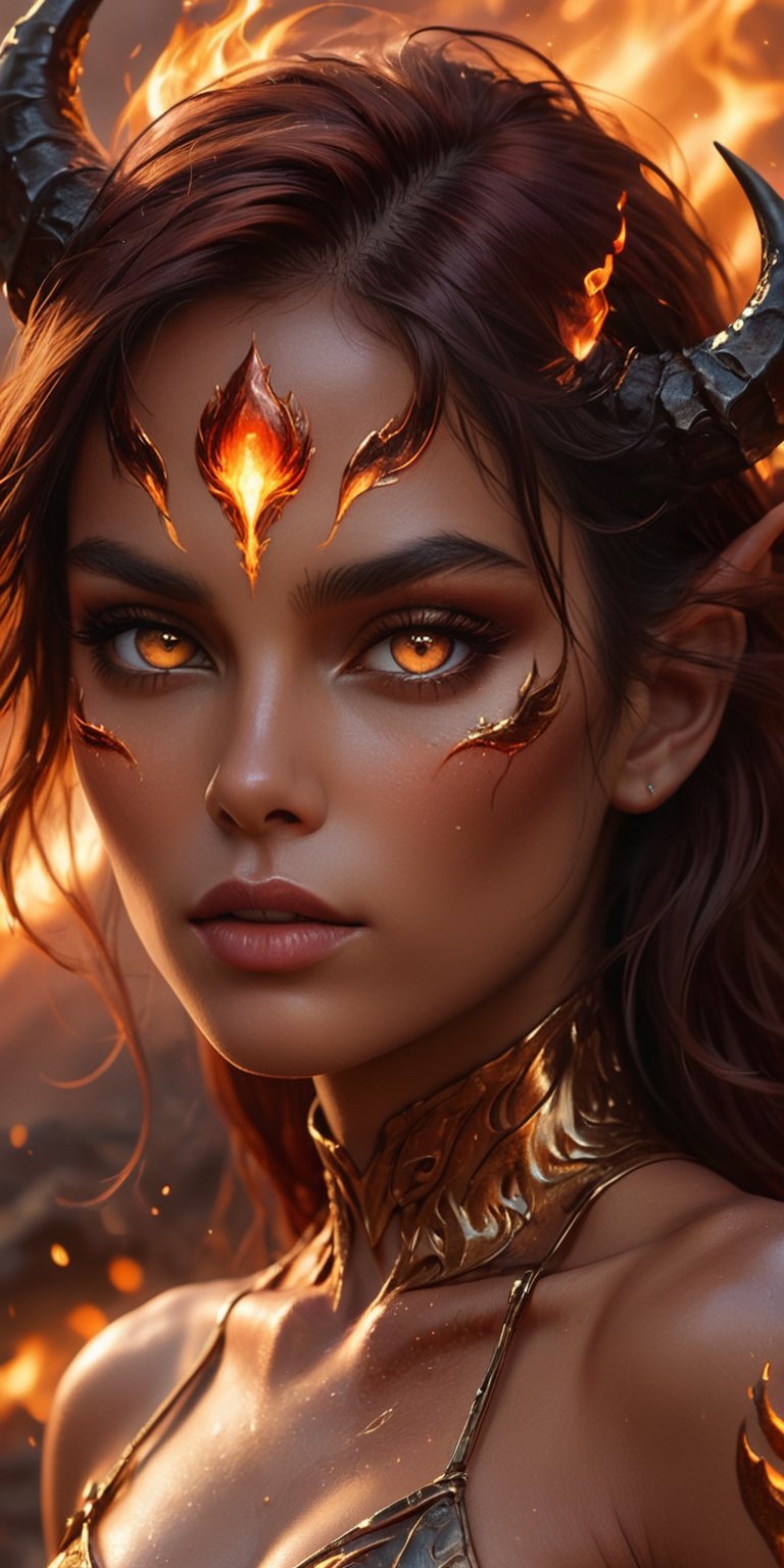A close-up portrait of a demon | image created by Caption Master ...