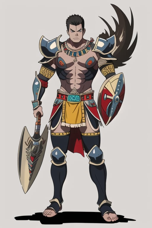 boy in full body aztec warrior | image created by Master Naps | Tensor.Art