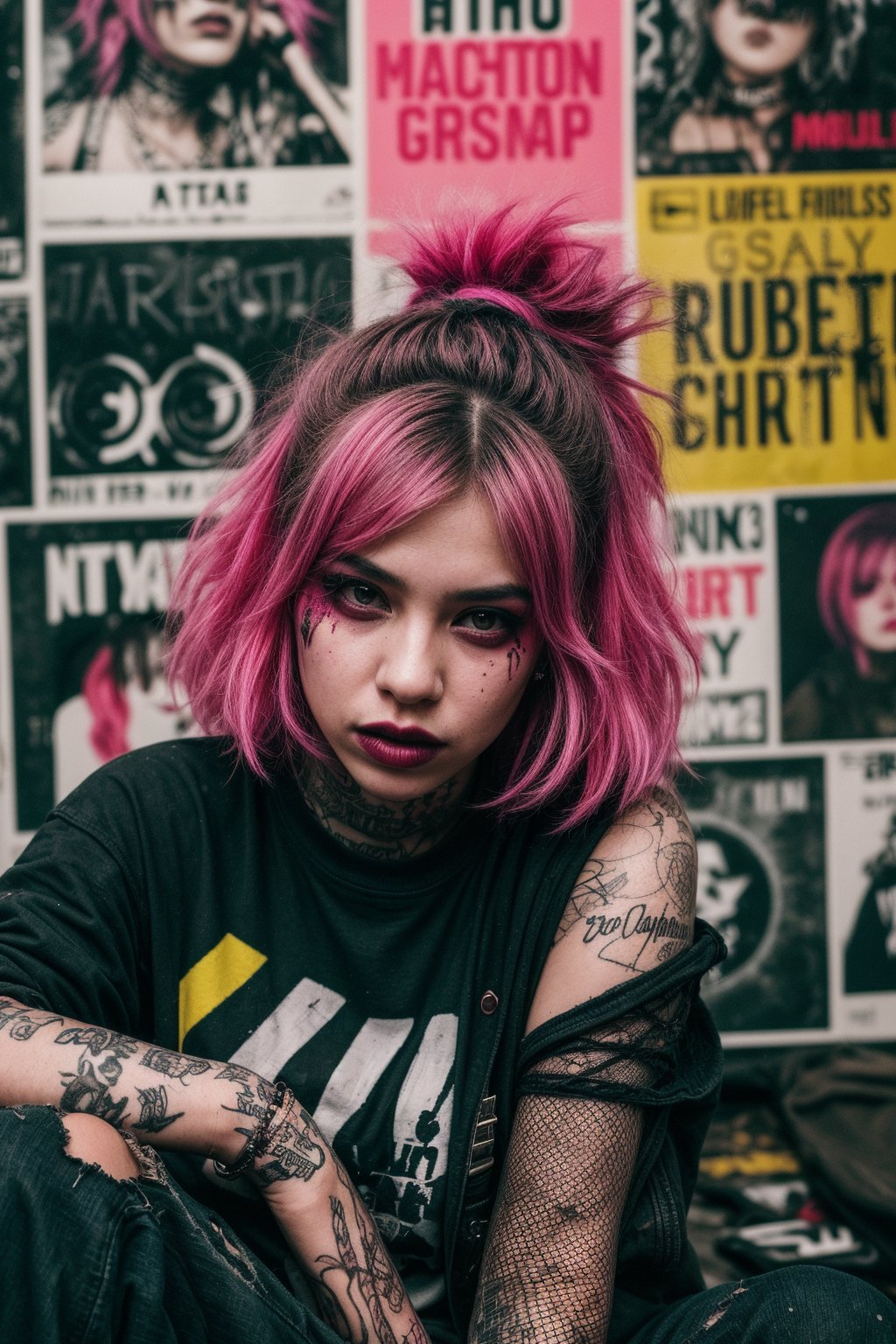 A rebellious youth: A close-up | image created by SKLTNC | Tensor.Art