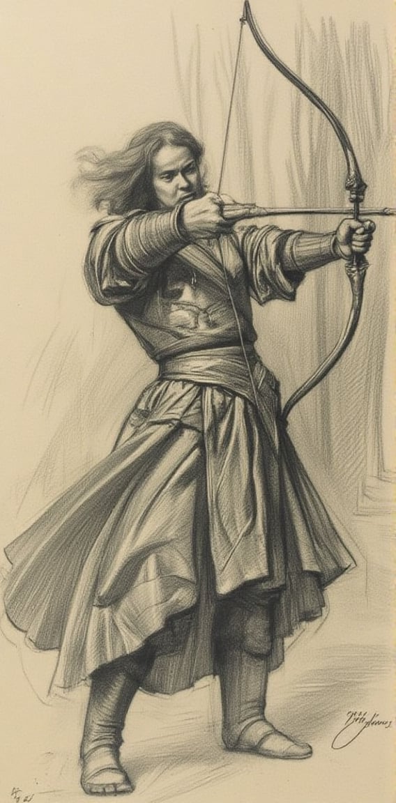 archer sketch style | image created by Official SketchZa | Tensor.Art