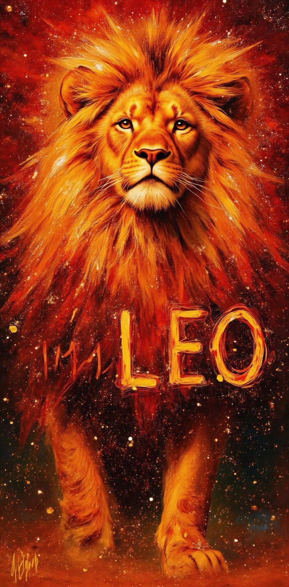 Leo Zodiac Oil Painting | image created by Official SketchZa | Tensor.Art