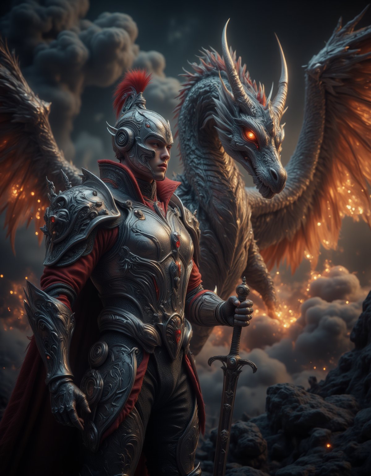 A majestic armoured knight sta | image created by Azwar Black Mask ...