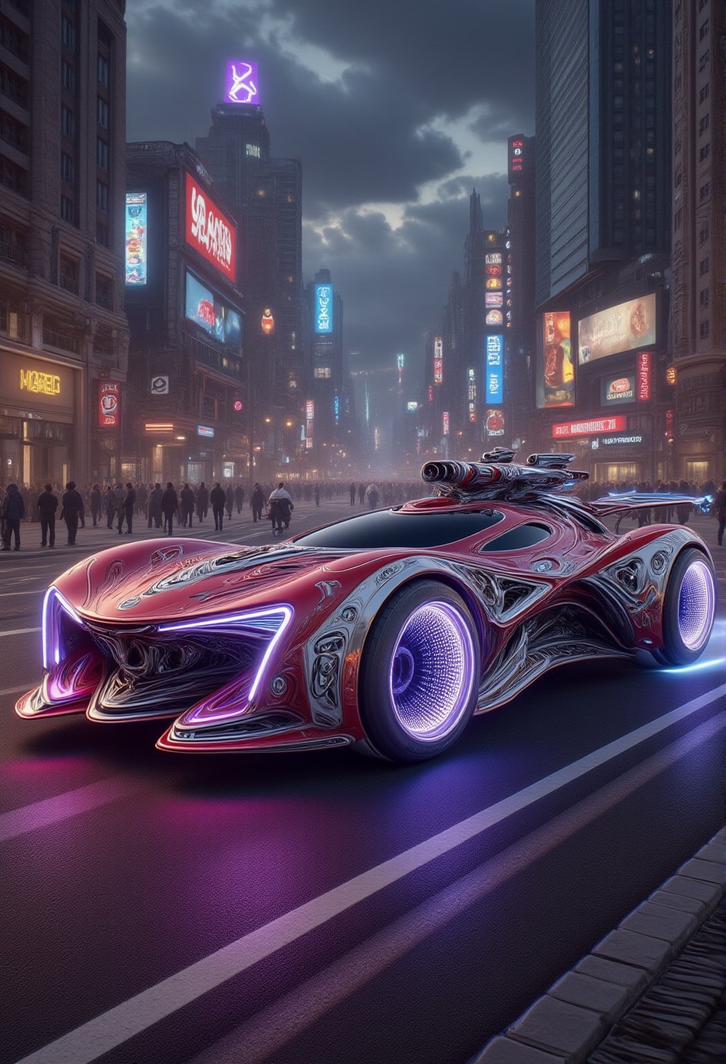 A sleek, red futuristic car wi | image created by Azwar Black Mask ...