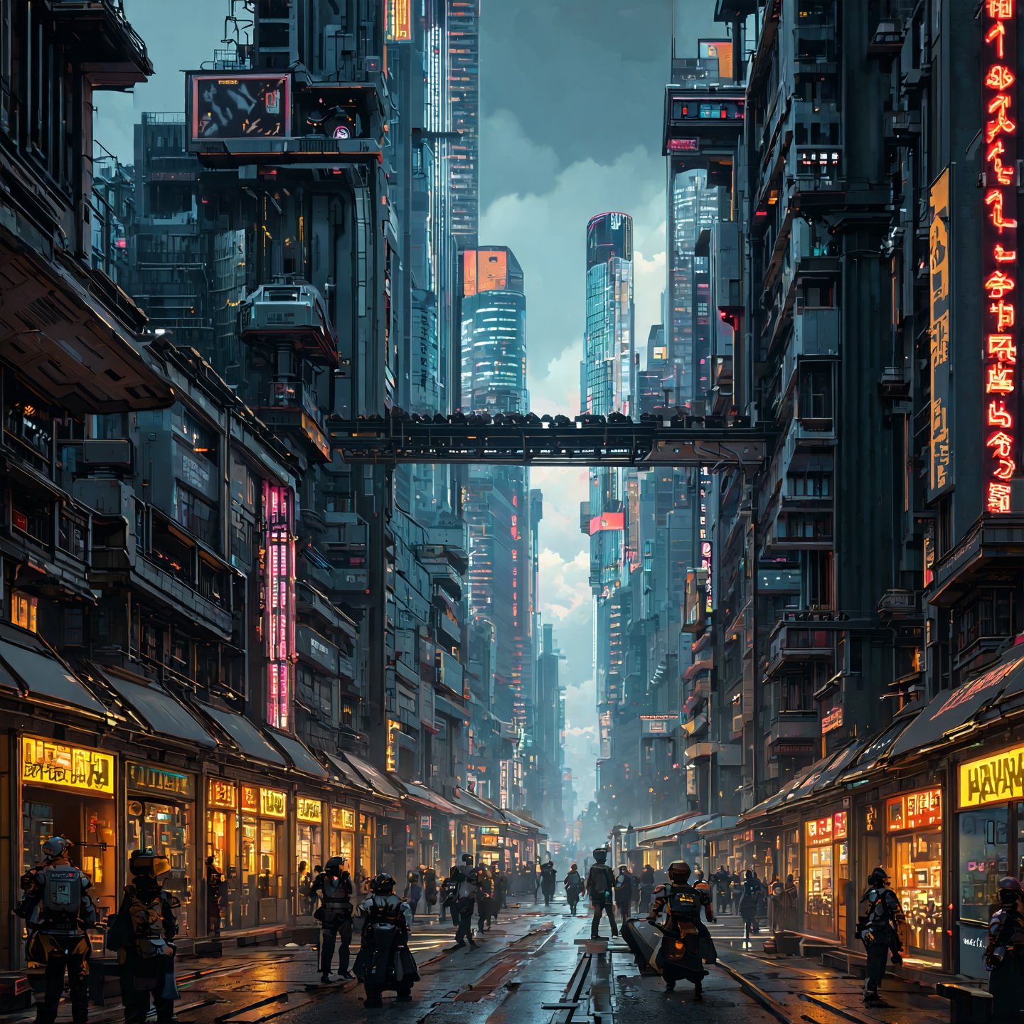 A futuristic cityscape under a | image created by Azwar Black Mask ...